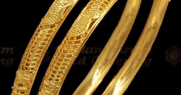BR1959-2.10 Size Slim Net Pattern Gold Imitation Bangles Online