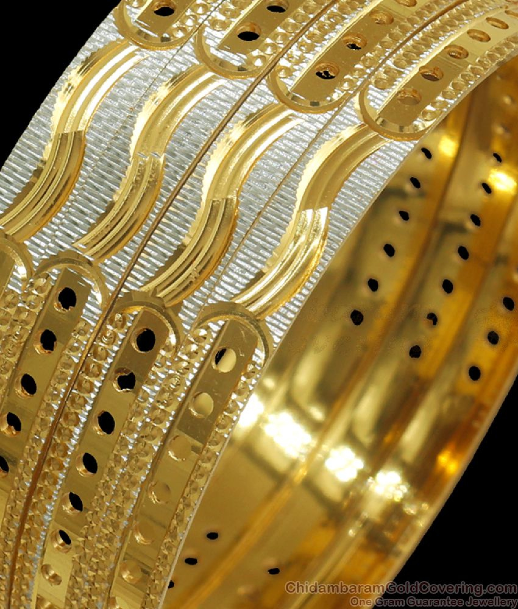 BR1993-2.6 Size One Gram Gold Rhodium Coated Bangles Bridal Collections