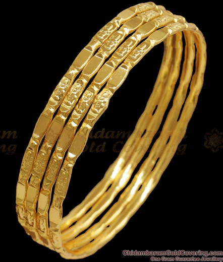 Gold Plated Plain Design Bangles, Chidambaram Gold Covering Regular ...