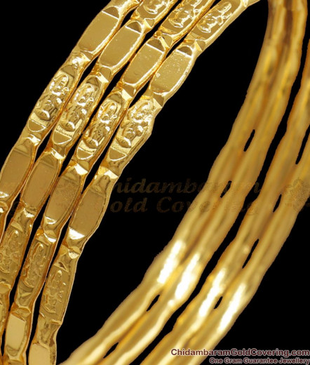 Gold Plated Plain Design Bangles, Chidambaram Gold Covering Regular ...