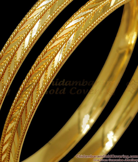 Gold Plated Plain Design Bangles, Chidambaram Gold Covering Regular ...
