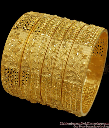 Two Gram Gold Bangles, Plain Bangles and Enamel Meenakari Bangle ...