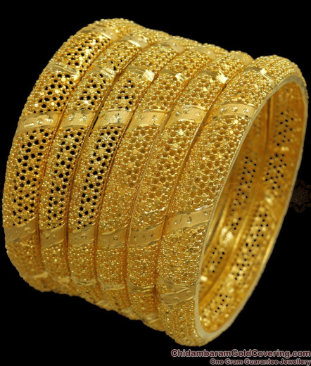 Two Gram Gold Bangles, Plain Bangles and Enamel Meenakari Bangle ...