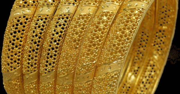 BR2042-2.4 Beautiful Two Gram Gold Bangles Net Pattern For Marriage