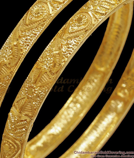 Two Gram Gold Bangles, Plain Bangles and Enamel Meenakari Bangle ...