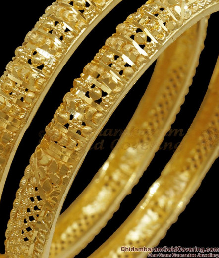BR2053-2.4 Size Real Gold Pattern Bridal Wear Forming Gold Bangle 2 ...