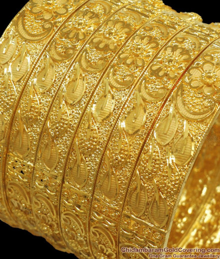 Two Gram Gold Bangles, Plain Bangles and Enamel Meenakari Bangle ...