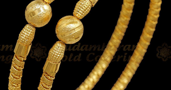 BR2068-2.8 Size Spiral Ball Design 1 Gram Gold Bangle Collections