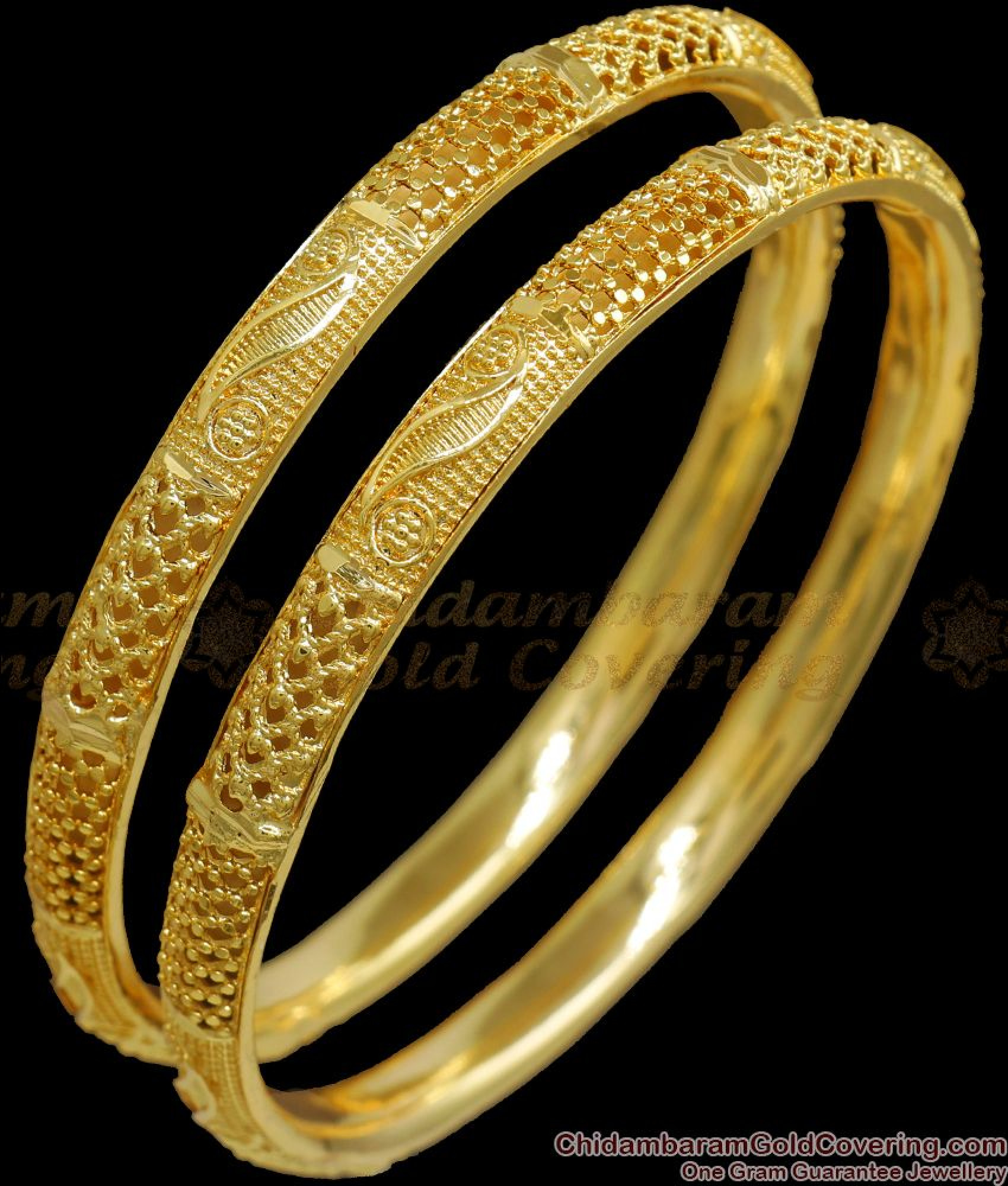 BR2078-2.10 Size New Model 1 Gram Gold Bangles For Womens