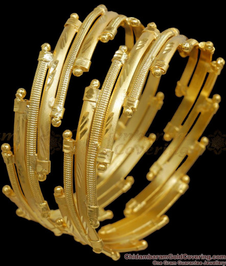 Two Gram Gold Bangles, Plain Bangles and Enamel Meenakari Bangle ...