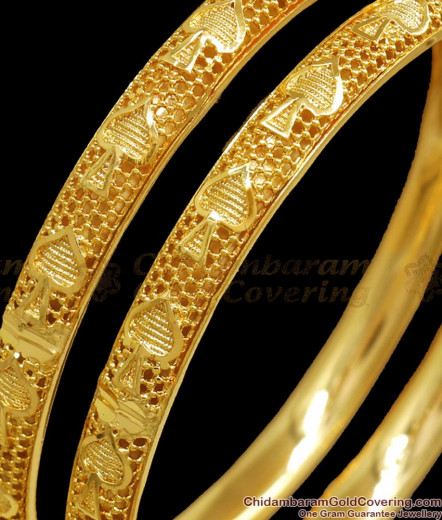 Gold Plated Plain Design Bangles, Chidambaram Gold Covering Regular ...