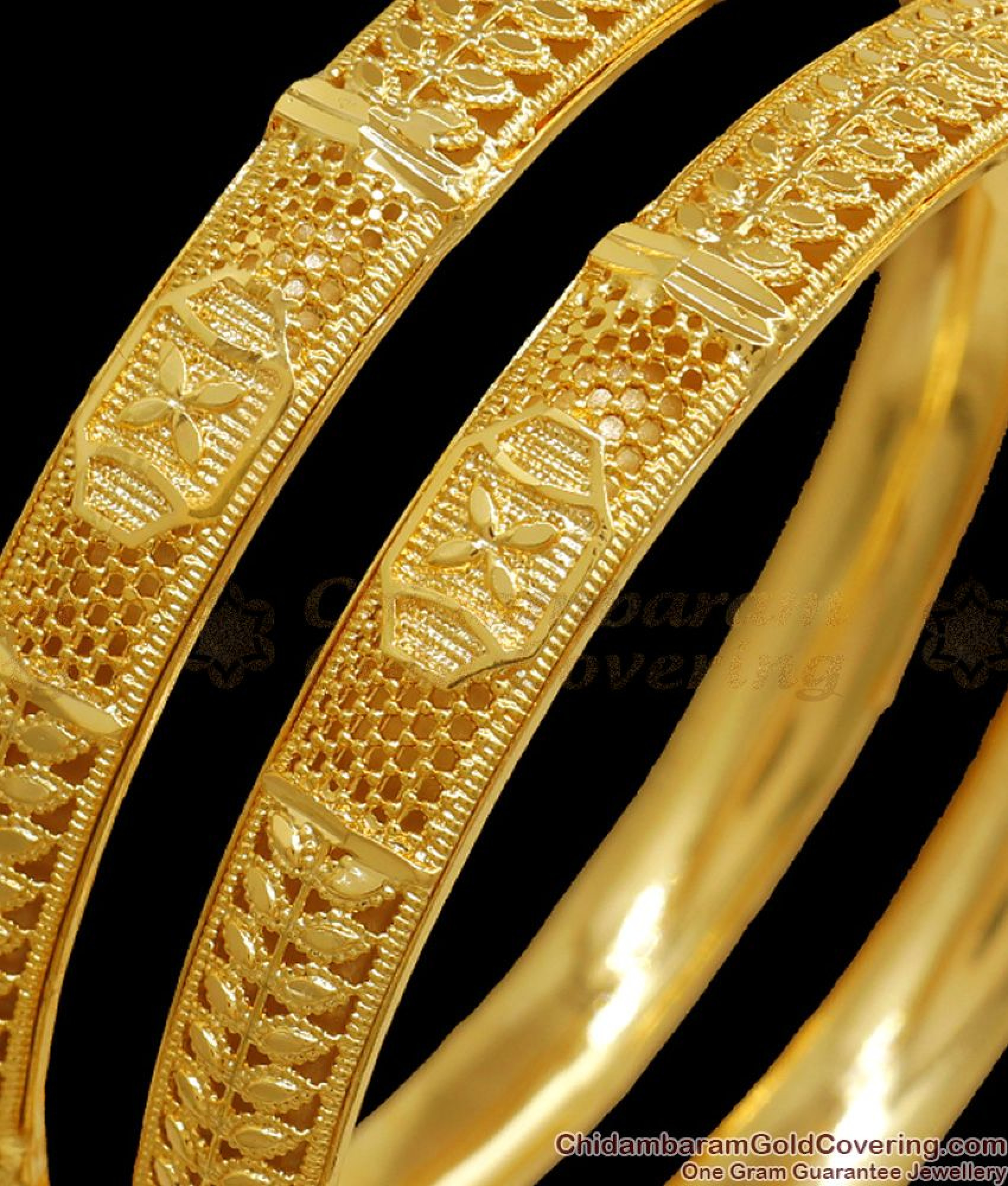 BR2139-2.4 Size Kerala Design Daily Wear One Gram Gold Bangles Shop Online