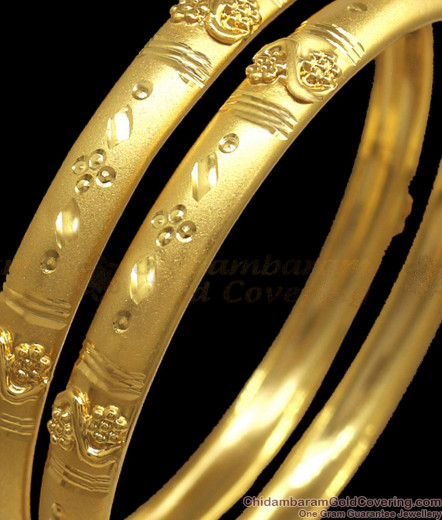 Two Gram Gold Bangles, Plain Bangles and Enamel Meenakari Bangle ...