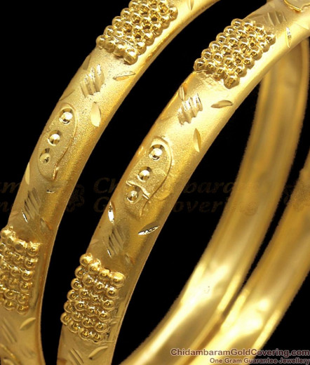 Two Gram Gold Bangles, Plain Bangles and Enamel Meenakari Bangle ...