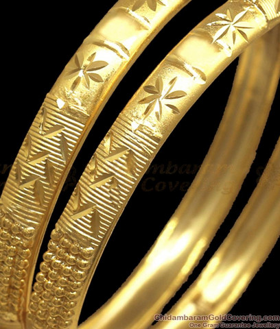 BR2208-2.4 Size Premium Design Two Gram Gold Bangle Bridal Jewelry ...