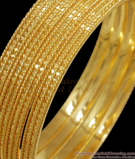 Gold Plated Plain Design Bangles, Chidambaram Gold Covering Regular ...