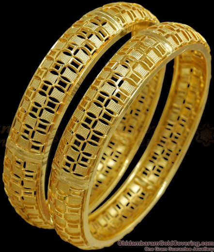 Two Gram Gold Bangles, Plain Bangles and Enamel Meenakari Bangle ...