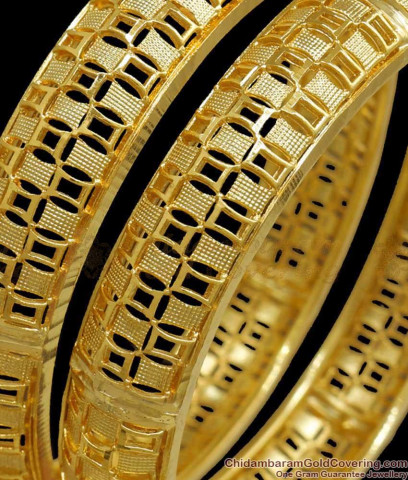 BR1159-2.6 Curvy Pattern Gold Inspired Forming Bangles Set Trendy Model