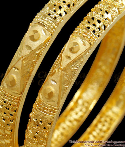 BR1005-2.6 Size Flower Design Broad Kada Screw Type Bangles
