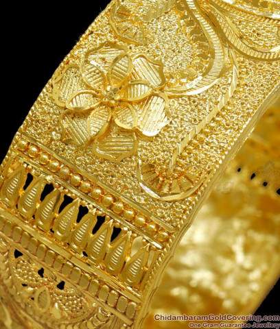 BR2042-2.4 Beautiful Two Gram Gold Bangles Net Pattern For Marriage