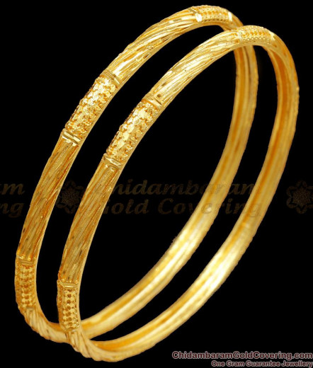 Two Gram Gold Bangles, Plain Bangles and Enamel Meenakari Bangle ...