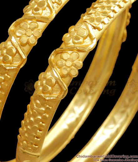 Two Gram Gold Bangles, Plain Bangles and Enamel Meenakari Bangle ...