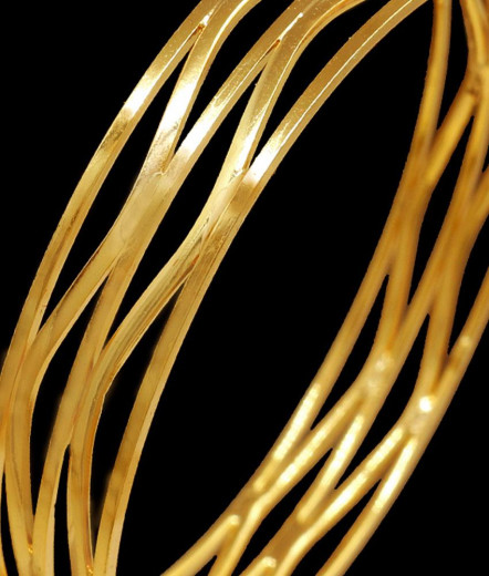 Gold Plated Plain Design Bangles, Chidambaram Gold Covering Regular ...