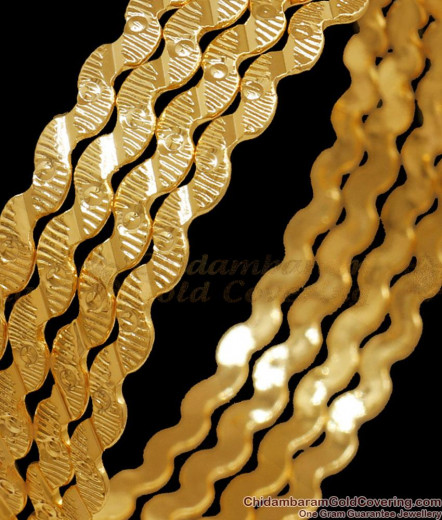 Gold Plated Plain Design Bangles, Chidambaram Gold Covering Regular ...