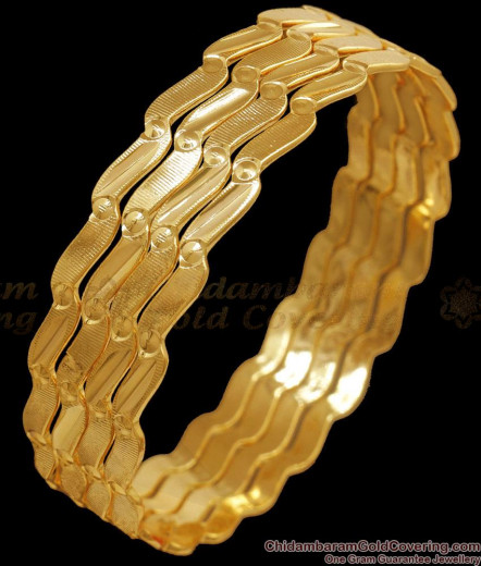 Gold Plated Plain Design Bangles, Chidambaram Gold Covering Regular ...