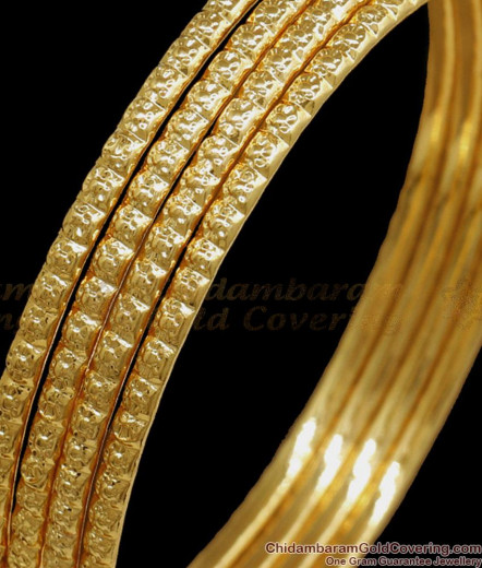 Gold Plated Plain Design Bangles, Chidambaram Gold Covering Regular ...