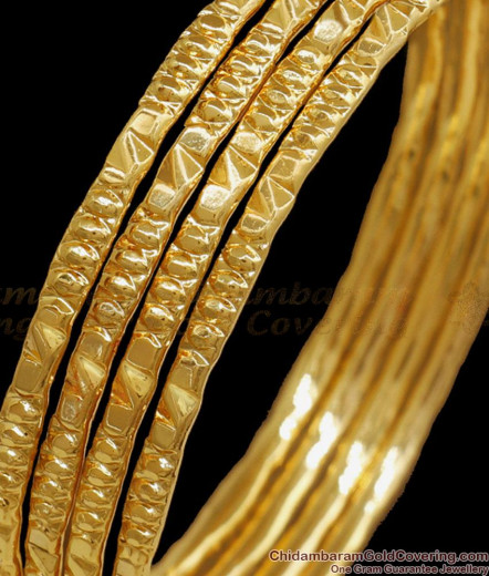 Gold Plated Plain Design Bangles, Chidambaram Gold Covering Regular ...