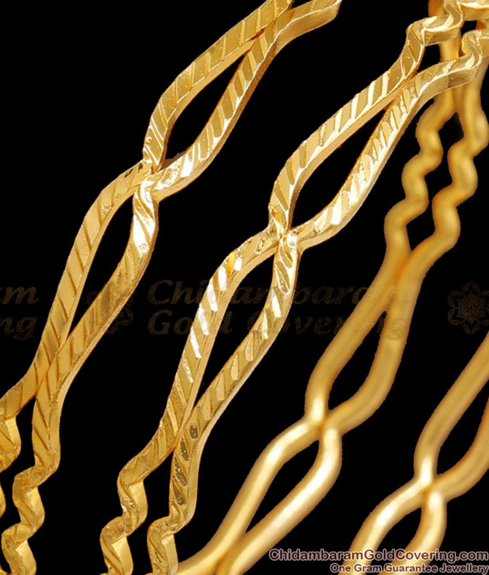 BR2290-2.8 Set Of Two Stylish 1 Gram Gold Bangles Neli Designs Shop Online