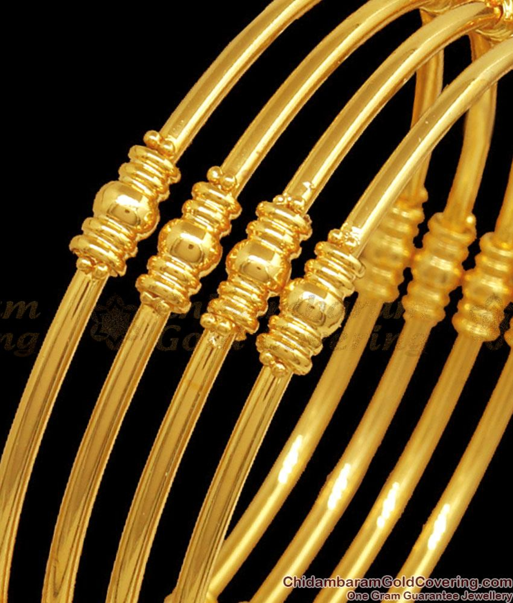 BR2298-2.4 Latest 4 Set Plain Daily Wear Gold Plated Bangles Shop Online