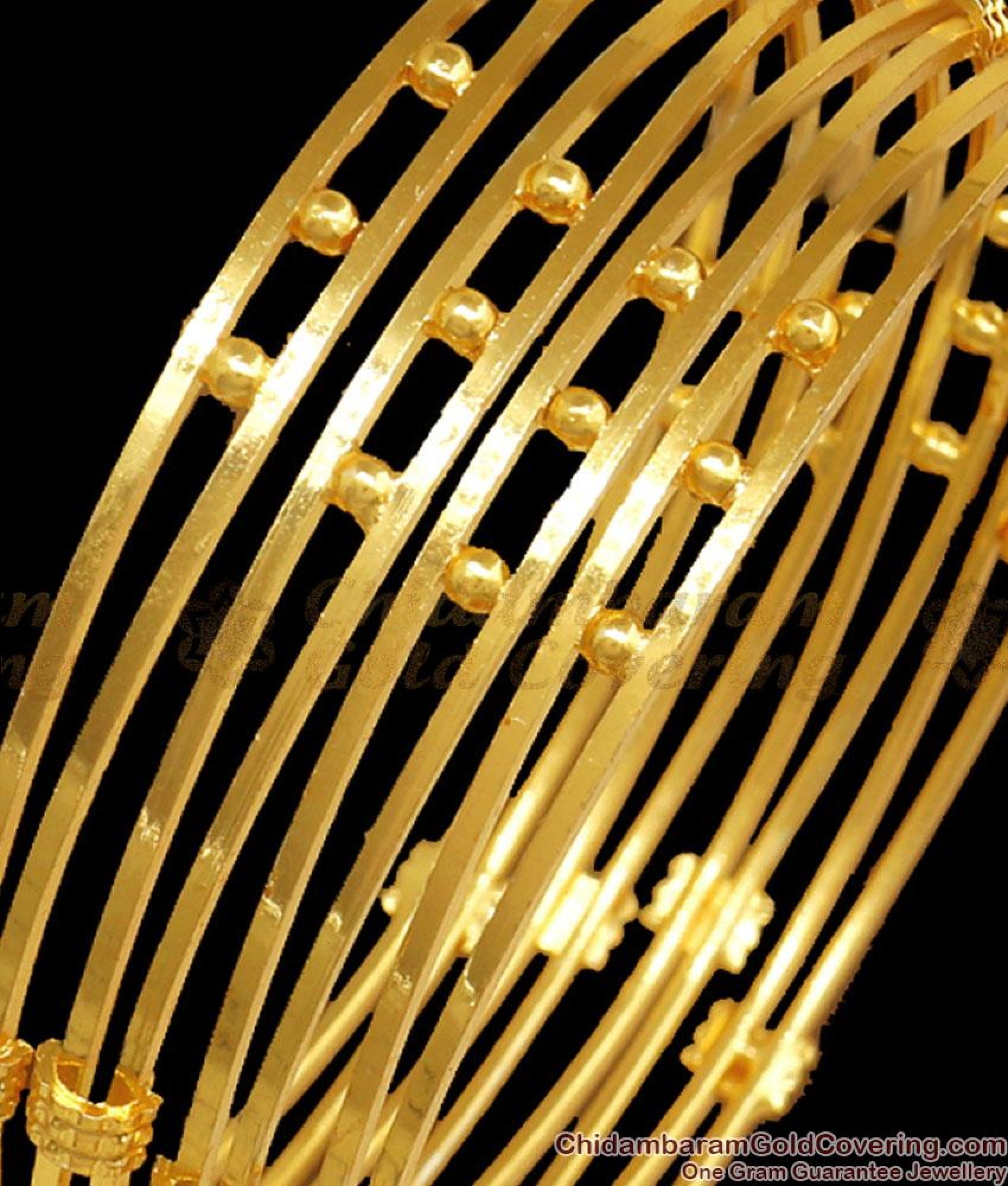 BR2301-2.4 Set Of Four Gold Plated Bangles Plain Double Layer Designs