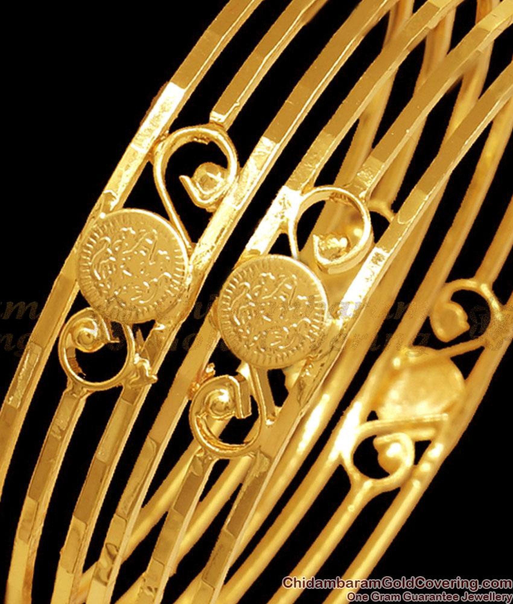 BR2304-2.8 Traditional Plain Gold Bangles Lakshmi Coin Designs Shop Online
