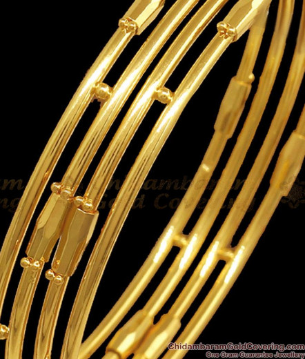 Gold Plated Plain Design Bangles, Chidambaram Gold Covering Regular ...