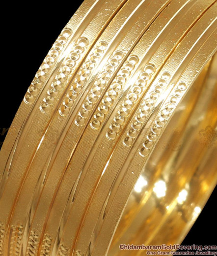 Gold Plated Plain Design Bangles, Chidambaram Gold Covering Regular ...