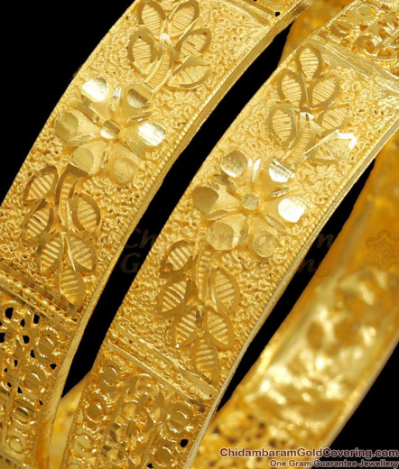 Two Gram Gold Bangles, Plain Bangles and Enamel Meenakari Bangle ...