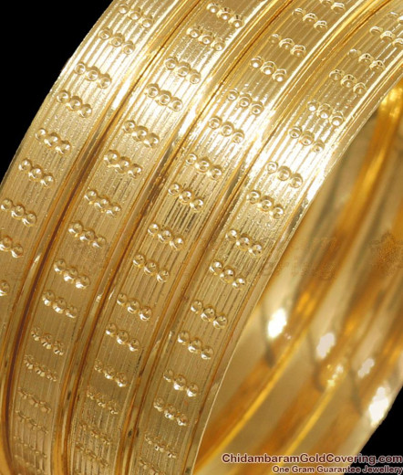 Gold Plated Plain Design Bangles, Chidambaram Gold Covering Regular ...