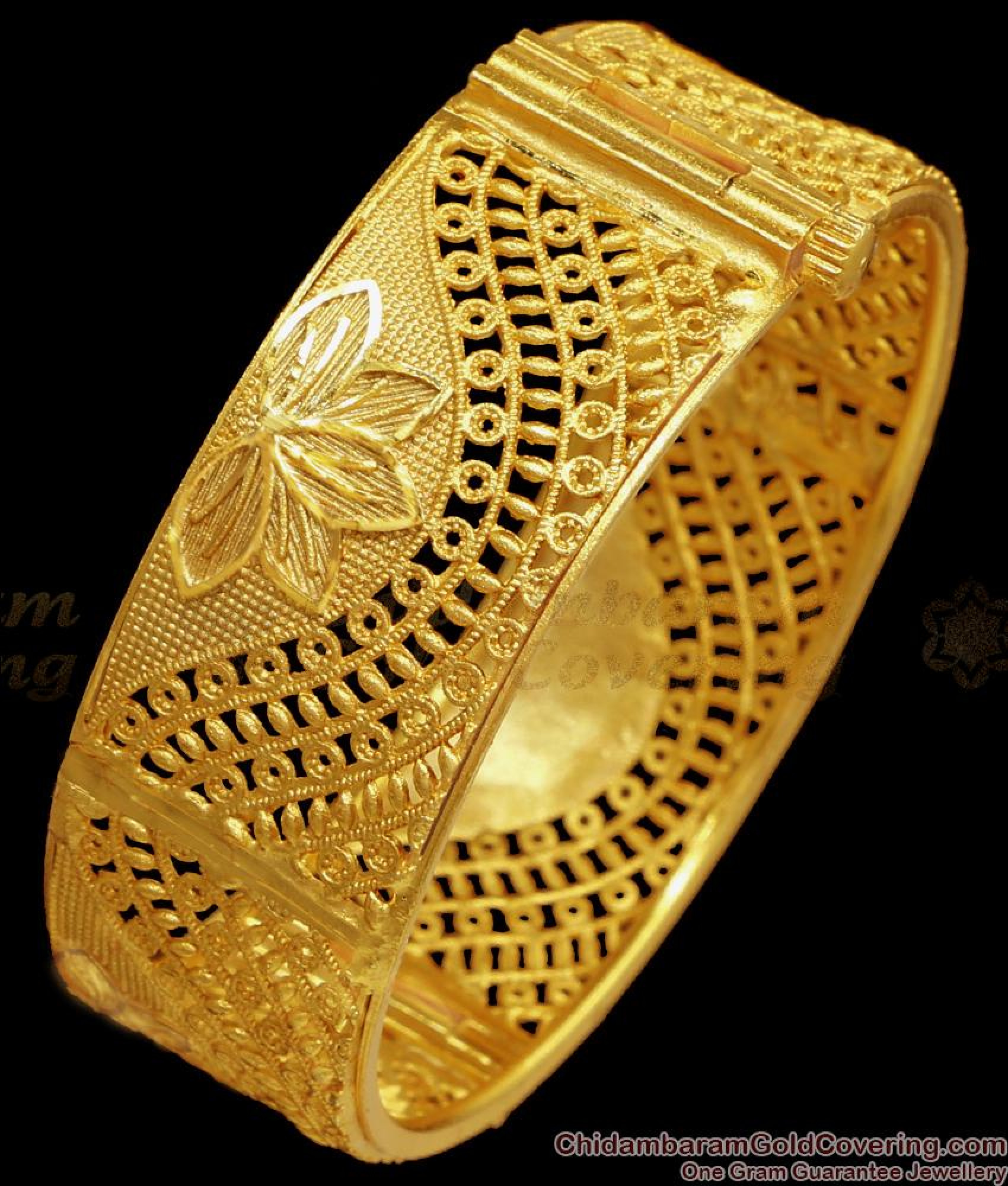 BR2352-2.4 Size Elegant Adjustable Kada Bangle Gold Plated Designs