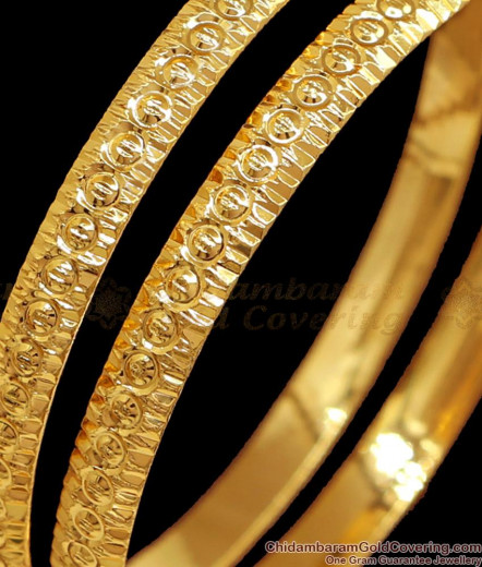 Gold Plated Plain Design Bangles, Chidambaram Gold Covering Regular ...