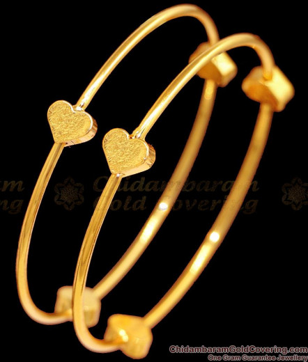 BR2503-2.10 Size Classic Plain Kambi Valayal Gold Finish Bangle Design