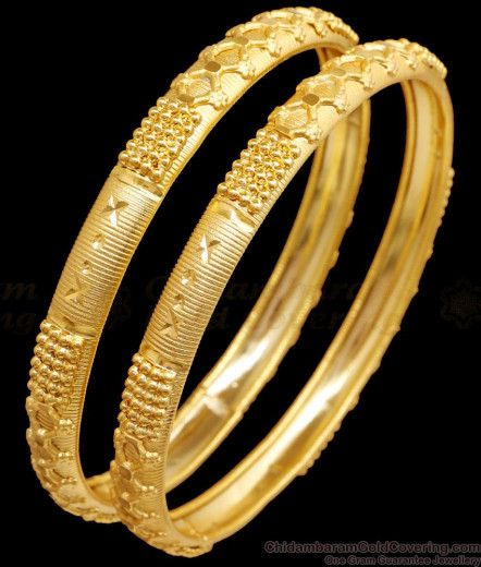 Two Gram Gold Bangles, Plain Bangles and Enamel Meenakari Bangle ...