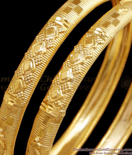 Two Gram Gold Bangles, Plain Bangles and Enamel Meenakari Bangle ...