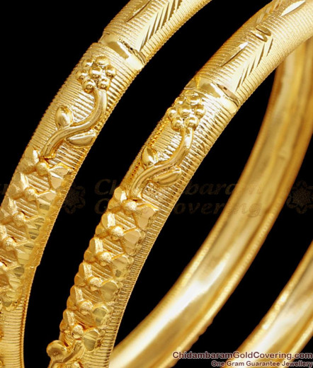 Two Gram Gold Bangles, Plain Bangles and Enamel Meenakari Bangle ...