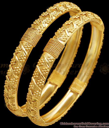 BR1159-2.6 Curvy Pattern Gold Inspired Forming Bangles Set Trendy Model