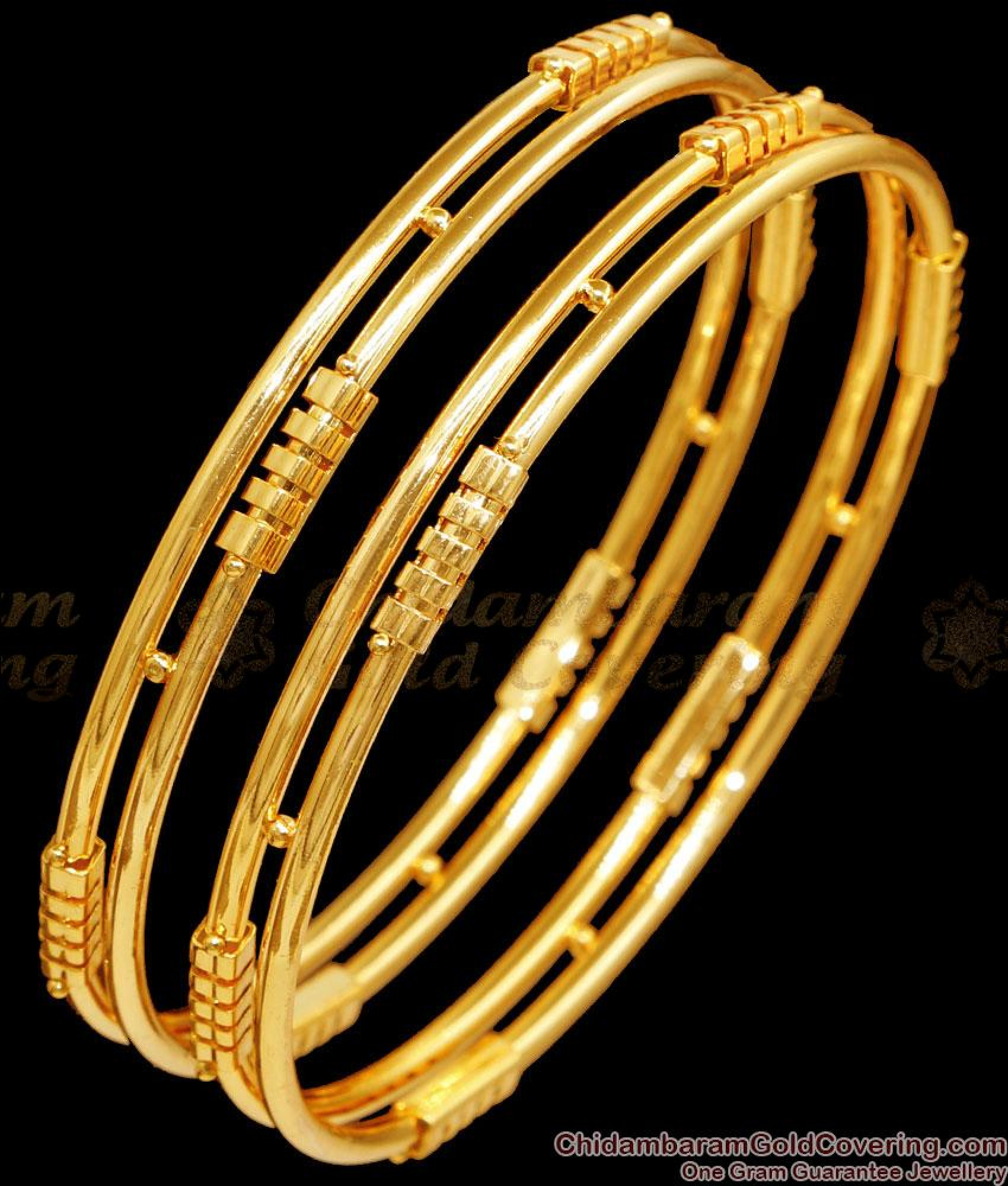 BR2458-2.4 Size Simple Design Gold Plated Bangles Without Stone For ...