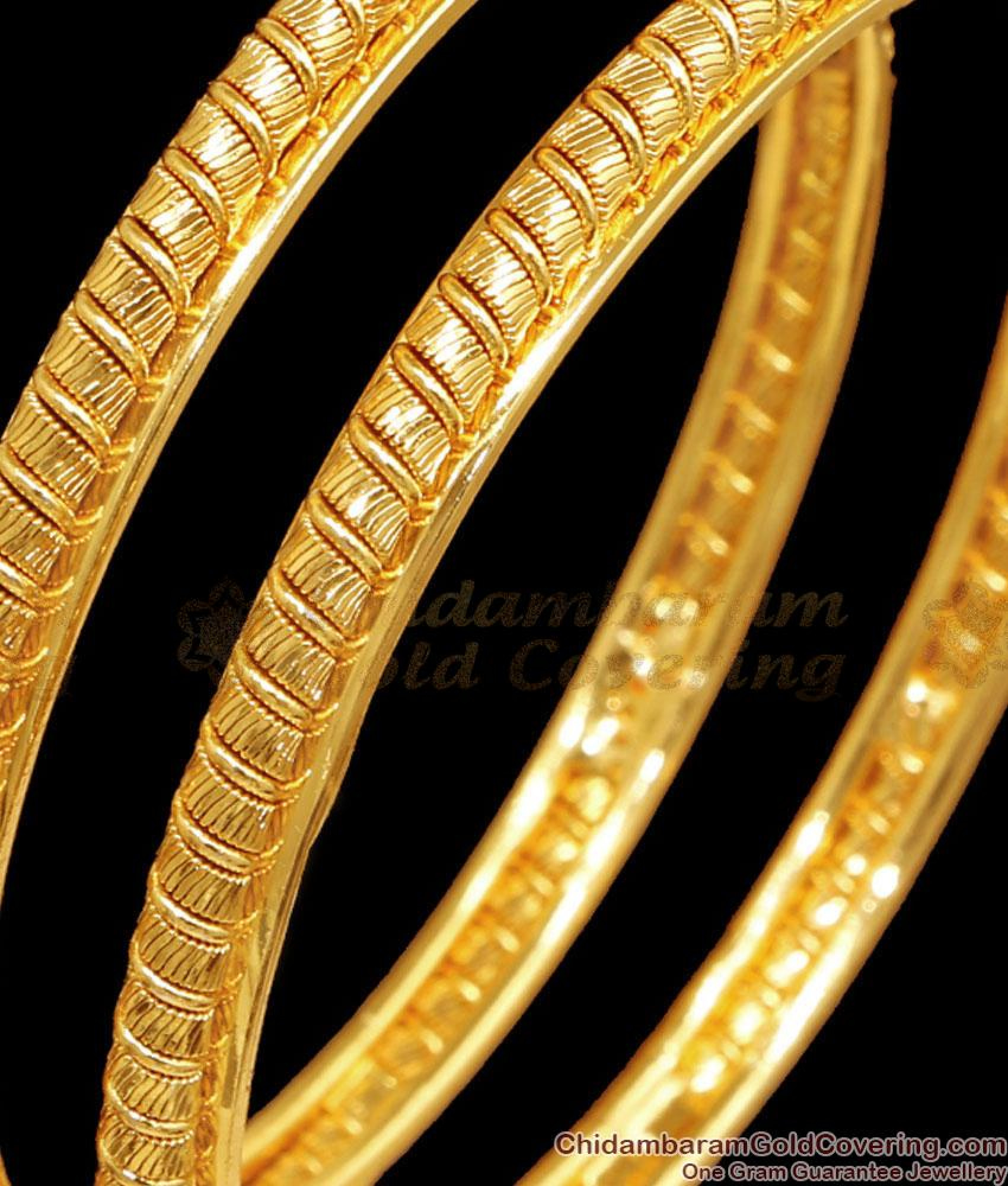 BR2464-2.4 Size Traditional Light Weight Gold Bangle At Affordable Price