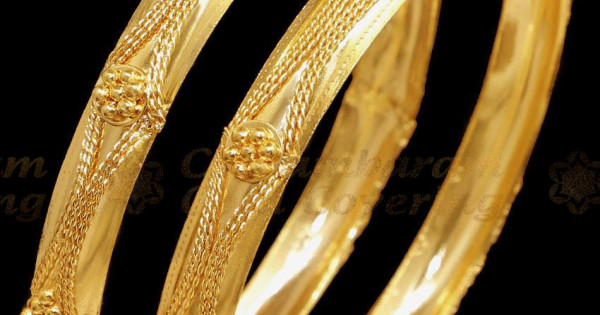 BR2466-2.10 Size Latest Gold Design Guarantee Bangles 2 Gram Jewellery