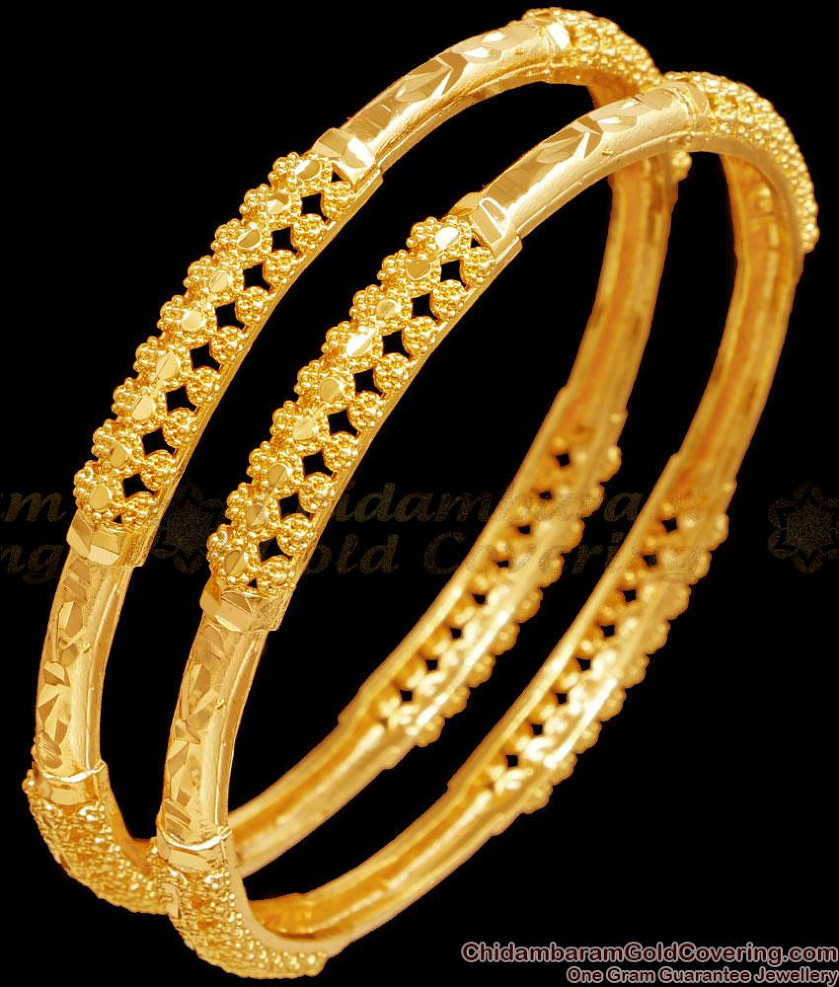BR2481-2.4 Size High Quality Gold Plated Fancy Bangle Designs Online